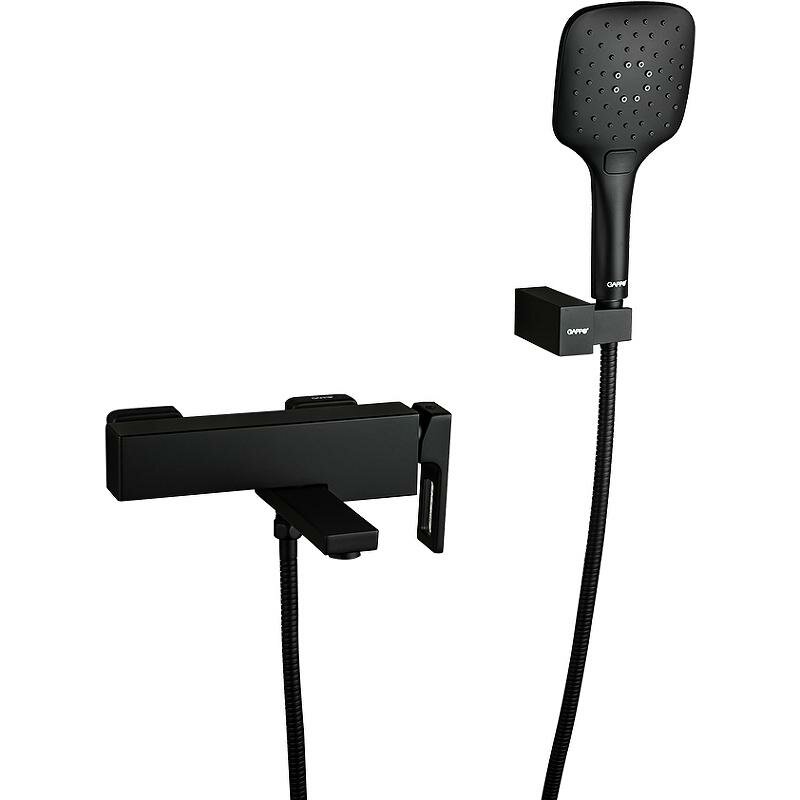 Смеситель для ванны Gappo G17-6 G3217-6 черный матовый, рычажное управление, латунь