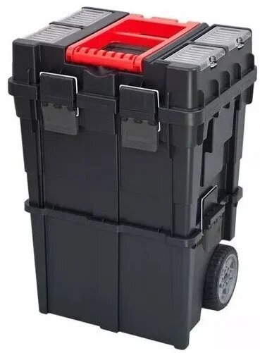 Ящик инструментальный Patrol Group "HD Compact Logic Wheelbox", металлический замок, черный, красный