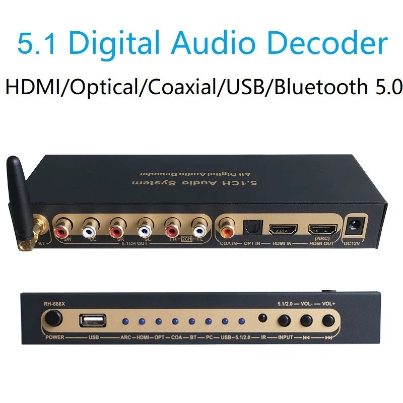 HDMI аудиоэкстрактор Bluetooth 5.0, Цвет EU PSU