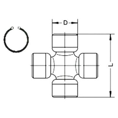 Крестовина LOBRO U110 Ford Transit Ft160, 160D, 190, 190D 71-90, Opel Frontera A, B All 27x74,6 мм