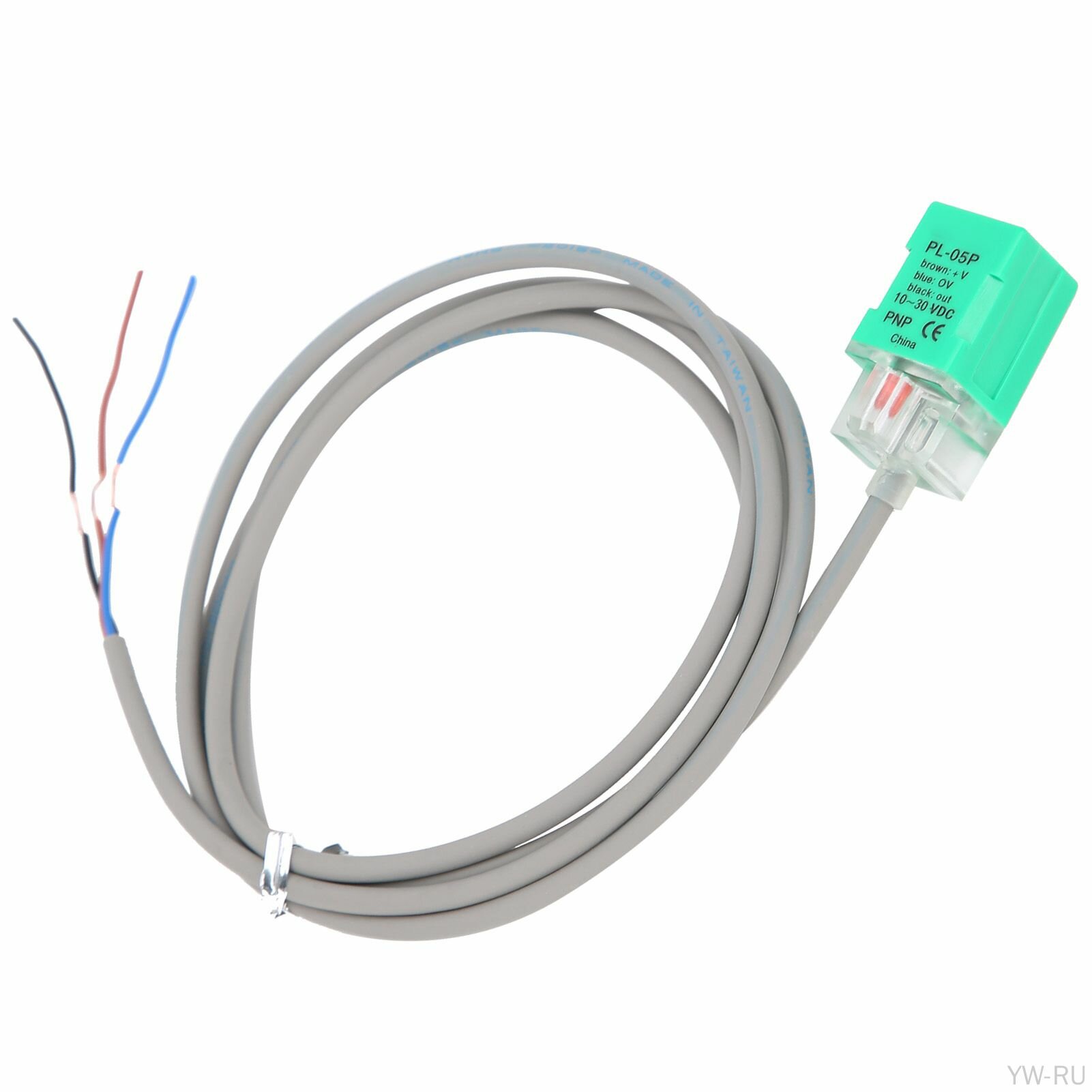 Датчик приближения PNP с светодиодным индикатором, трехконтактный, для монтажа во врезку, питающийся от постоянного тока