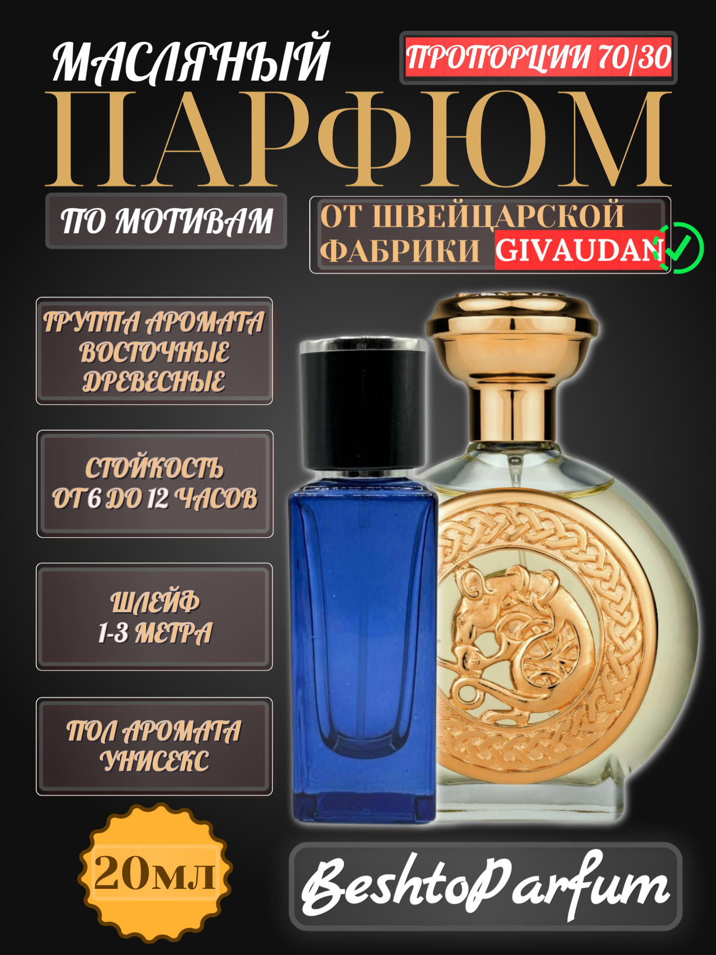 Масляные духи по мотивам Boadicea the Victorious Aurica — фруктово-древесный сладкий удовый аромат унисекс / 20мл