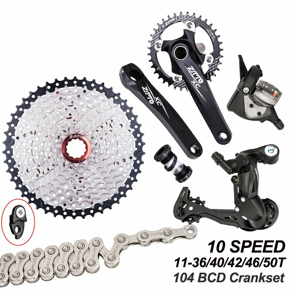 ZTTO 1x10 скоростной MTB переключатель передач групсет велосипед шатуны 11-50T кассета маховик 10 цепь для горных велосипедов