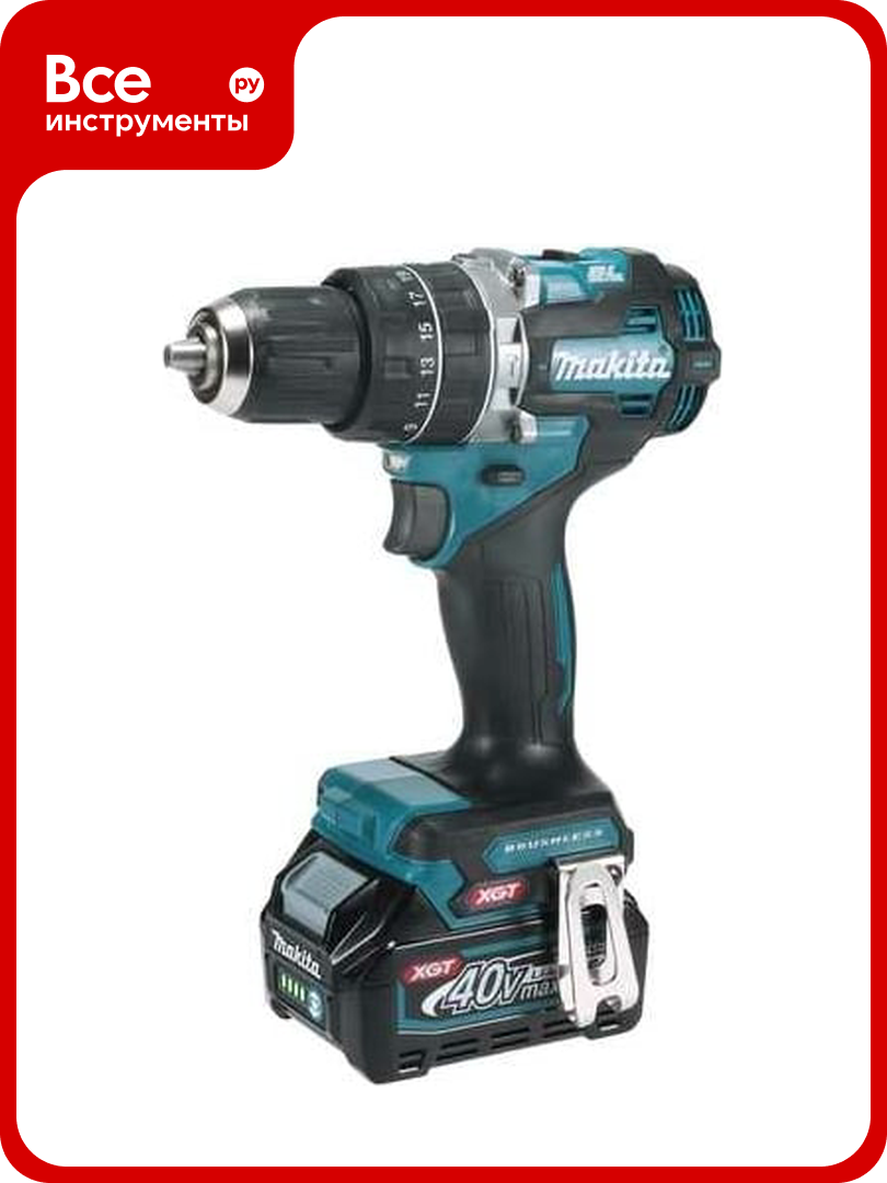 Ударная аккумуляторная дрель-шуруповерт Makita BL XPT, XGT 40В HP002GZ