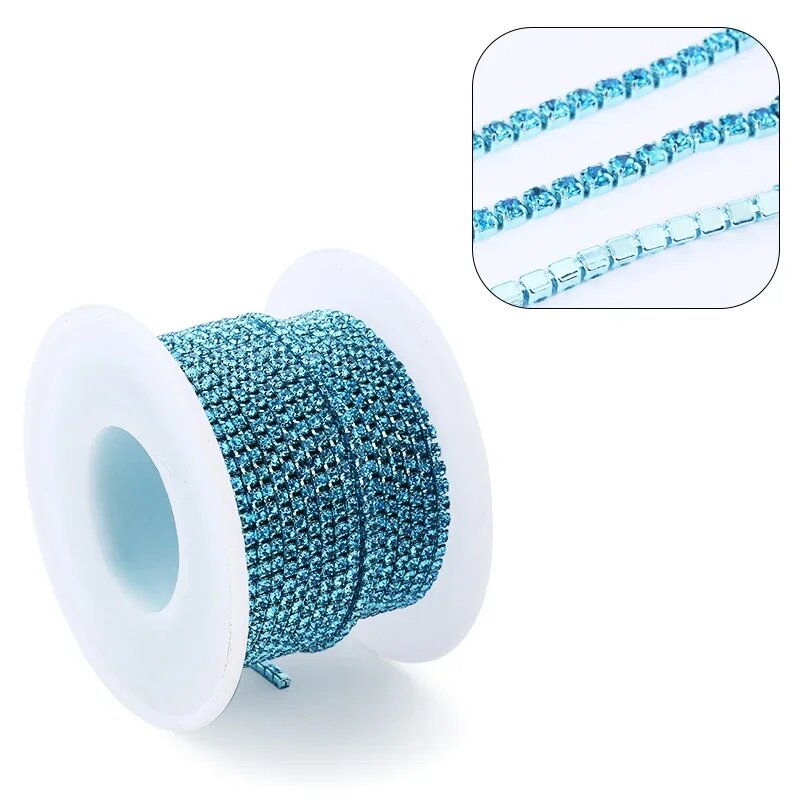 Цепочка со стразами aquamarine, 1,82 м