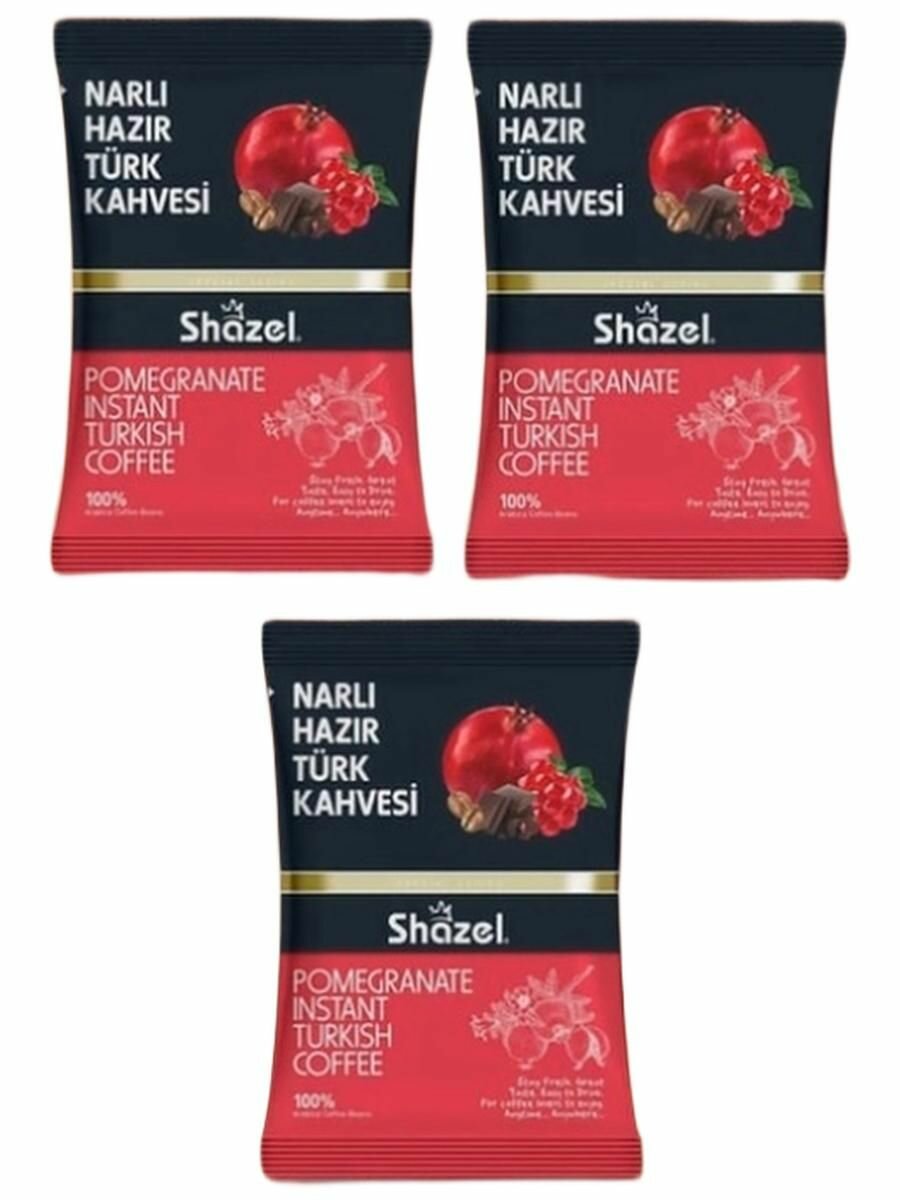 Shazel Pomegranate Растворимый кофе по-турецки со вкусом граната 100гр 3шт