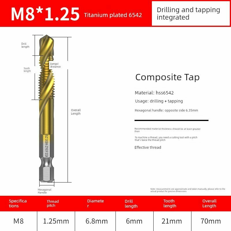 Многофункциональный станок Pupai 3-в-1 для сверления и нарезания резьбы с комбинированным резьбонарезным инструментом,