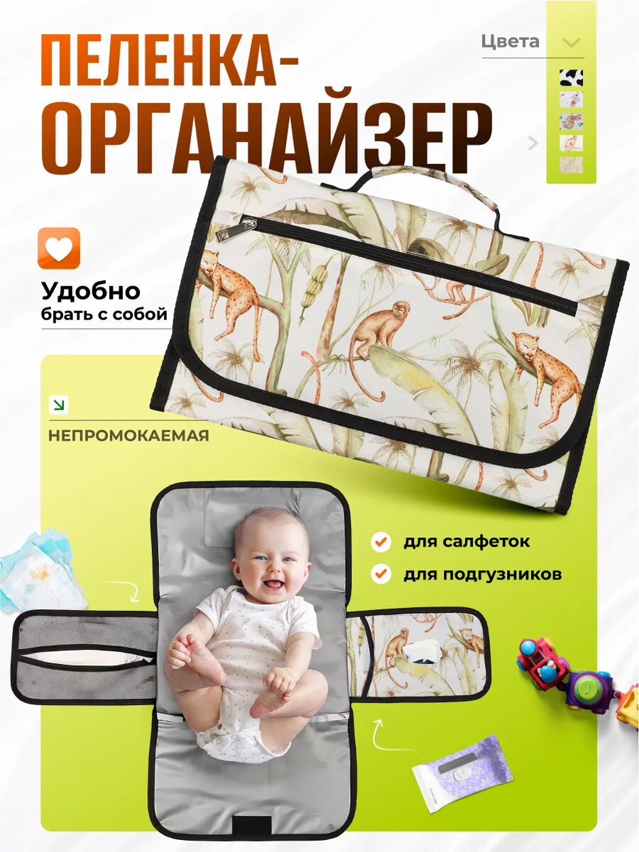Сумка органайзер для коляски пеленальная непромокаемая