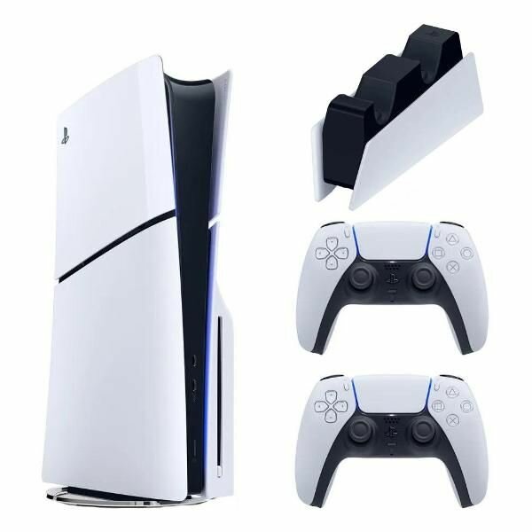 Игровая приставка Sony PlayStation 5 Slim 1 TB с дисководом + 2-й геймпад + зарядная станция Sony
