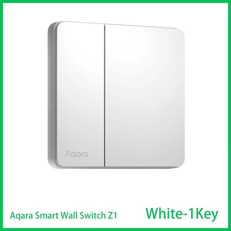 Умный выключатель на стене Aqara Z1 ZigBee 3.0 More Control Switch с одним живым/нулевым проводом, кнопка для света, для умного дома, приложение HomeKit, белый, 1 кнопка