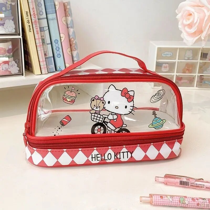 Красный пенал Hello Kitty Sanrio с рисунком и ручкой