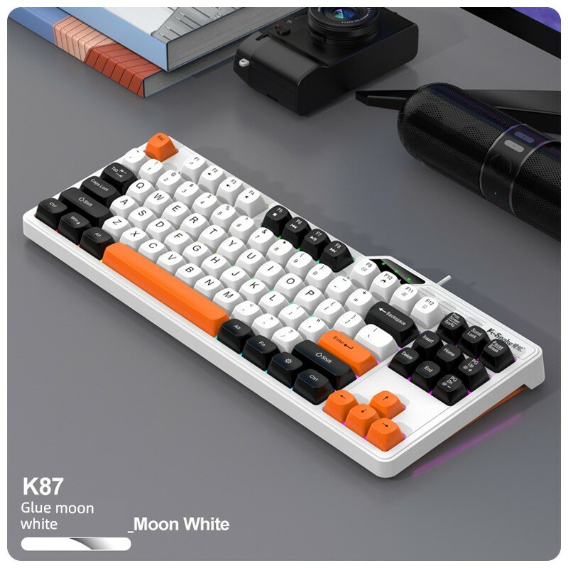 Viper K87 механическая игровая клавиатура одиночная 87 клавиш, проводная для ПК и ноутбука, с подсветкой, цвет Лунный