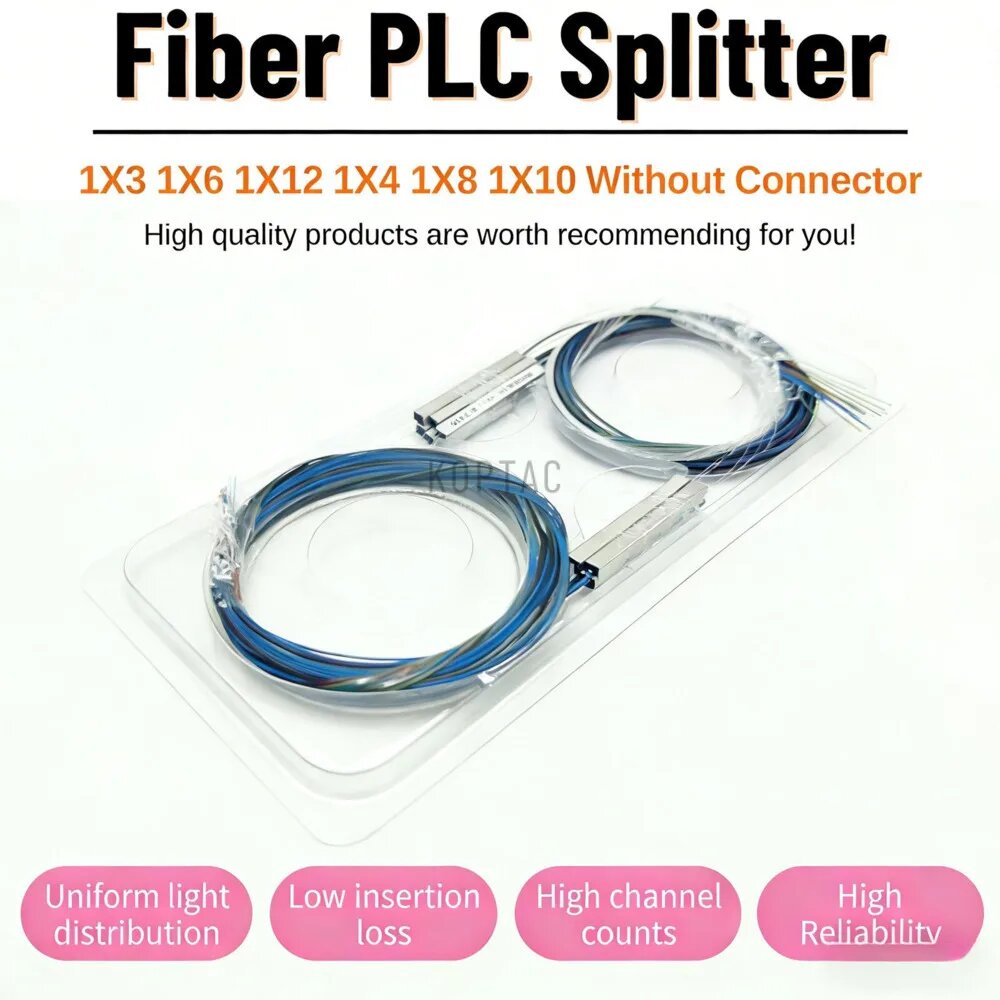 PLC-сплиттер 1x3, белый, 0.9 мм, 10шт