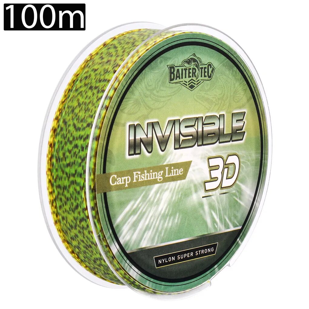 Леска нейлоновая BaiterTec Invisible 3D, 100m, 1.0-0.165mm-5.38LB