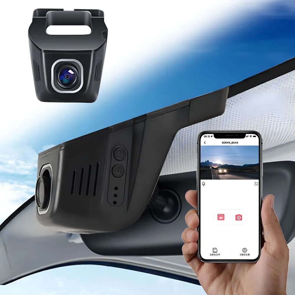 GJX Автомобильный скрытый регистратор с 24/7 мониторингом парковки, Wi-Fi подключением, камера с 12V, связь с мобильным телефоном для безопасности авто.