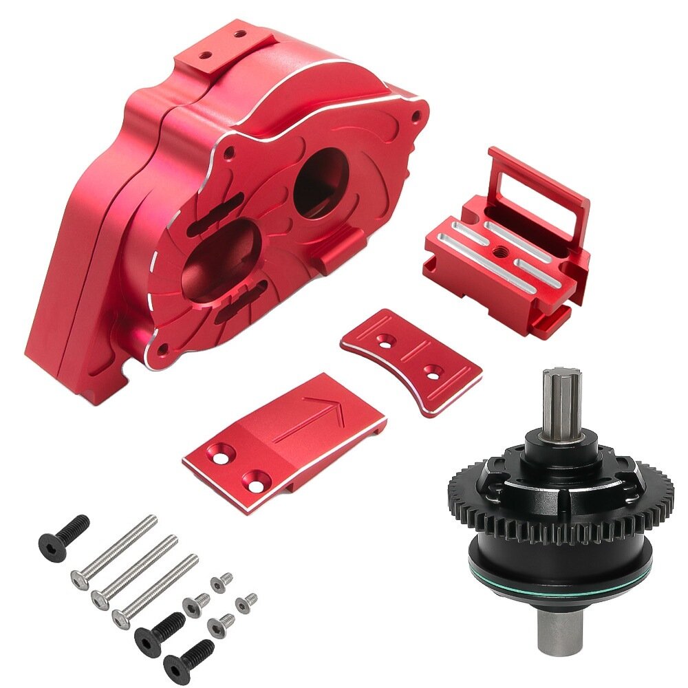 ARRMA 1/10 KRATON OUTCAST 4S V2 1/8 MOJAVE 4S 57T Полный комплект заднего дифференциала - Черно-красный, соотношение 1:8