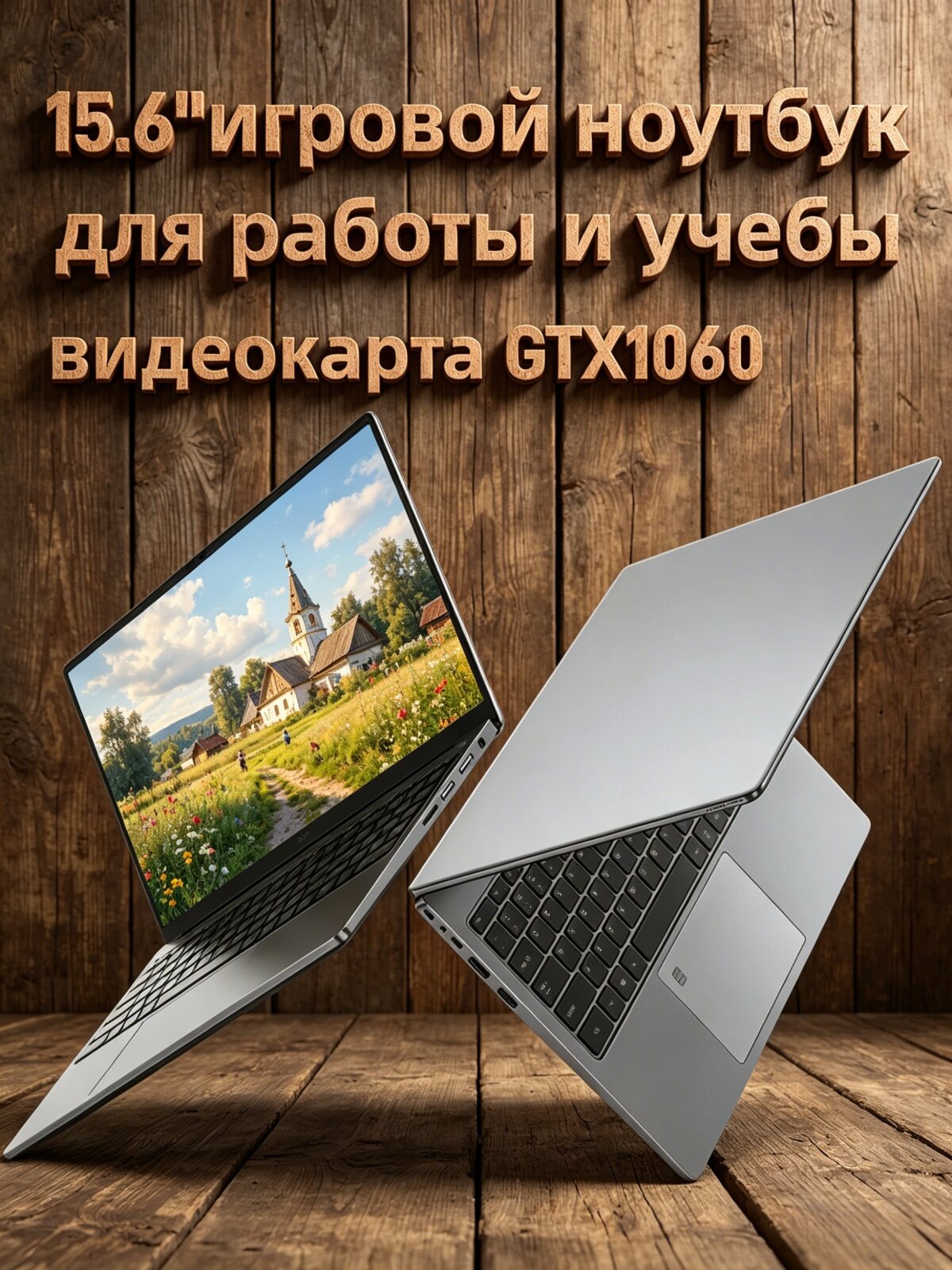 Ноутбук для работы, учёбы и игр 15,6" IPS, видеокарта GTX1060，Intel N95 до 3,4GHz, Подсветка клавиатуры，Windows11