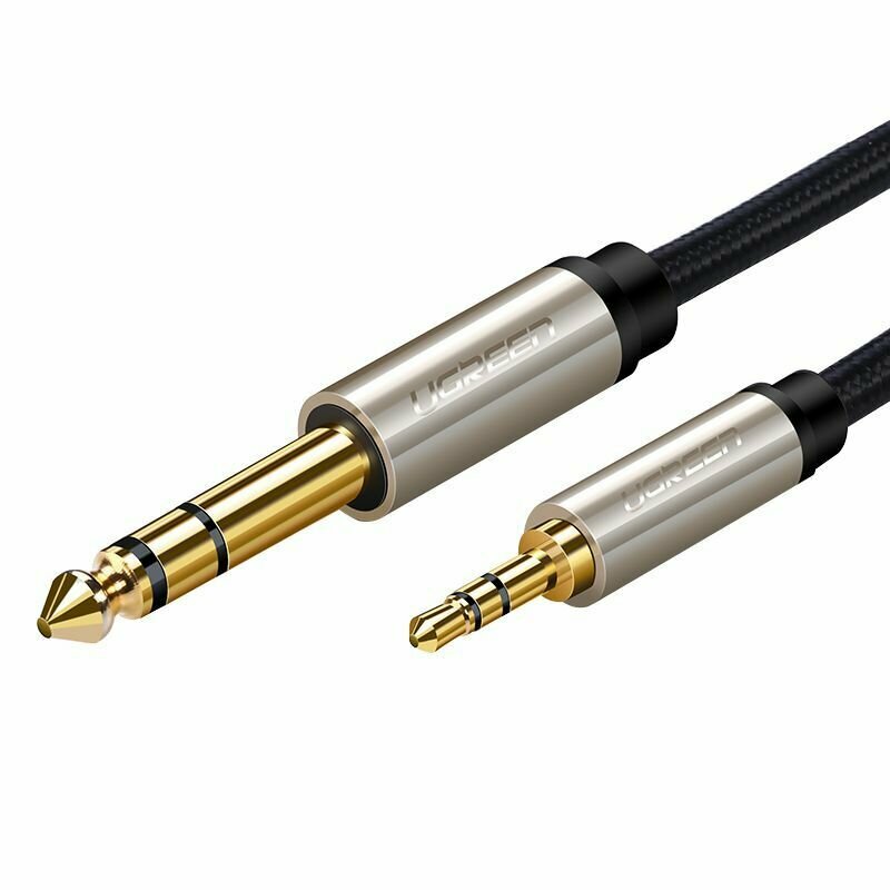 Кабель UGREEN AV127 (10628) 3.5mm to 6.35mm TRS Stereo Audio Cable. Длина: 2м. Цвет: серый