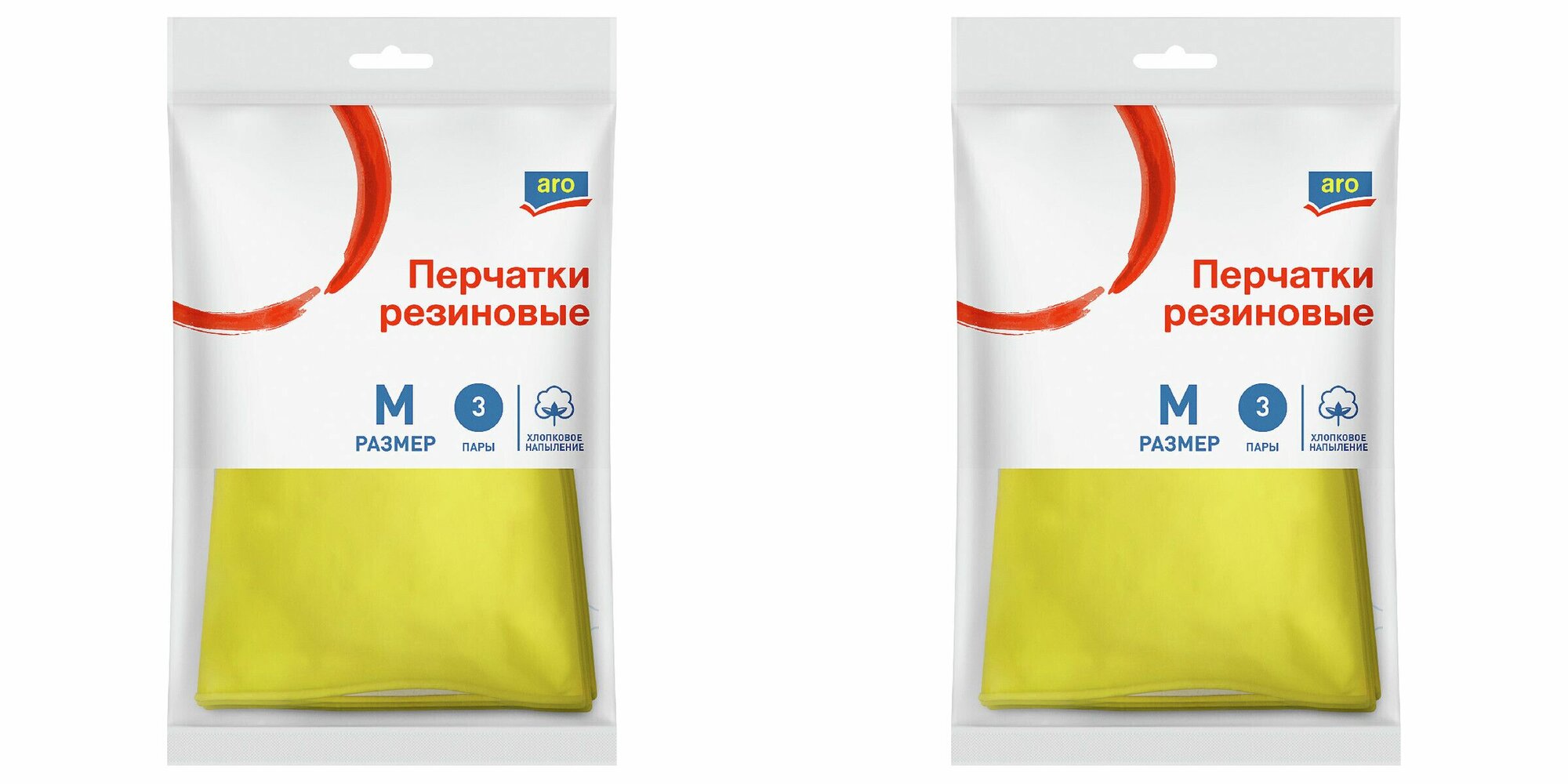 Aro Перчатки латексные M, 3 пары, 2 уп