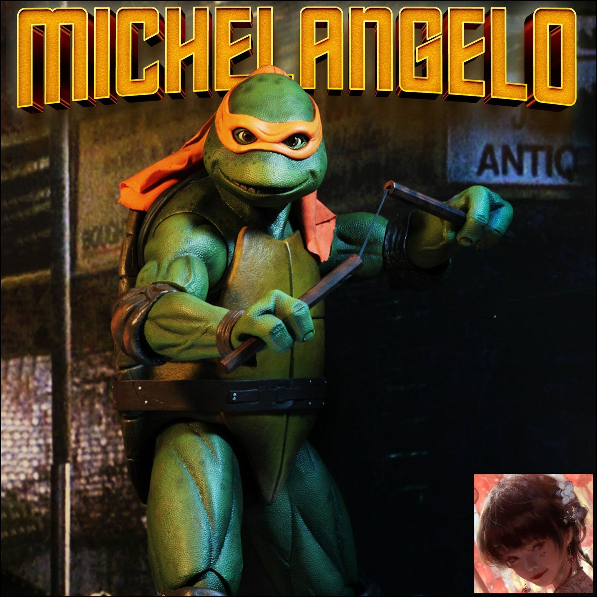 Экшен-фигурка Teenage Mutant Ninja Turtles Микеланджело 1990, ПВХ, 23 см, коллекционная игрушка для фанатов ниндзя