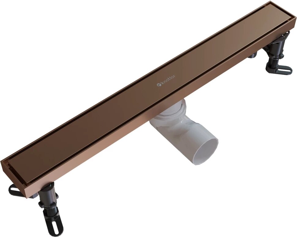 Душевой трап (лоток) Knotlor Terra SDRW0500RB 50 см, с решеткой, 2 в 1 под плитку, бронза матовая