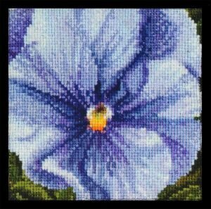 Набор для вышивания Анютины глазки, канва аида 18 ct 10 x 10 см THEA GOUVERNEUR 459A