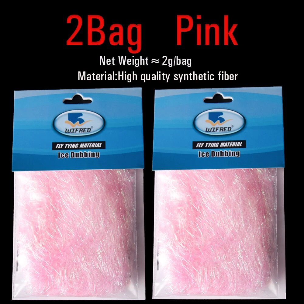 ICERIO Синтетическое волокно для вязания мух Ripple Ice Dubbing Розовый, 2pack pink