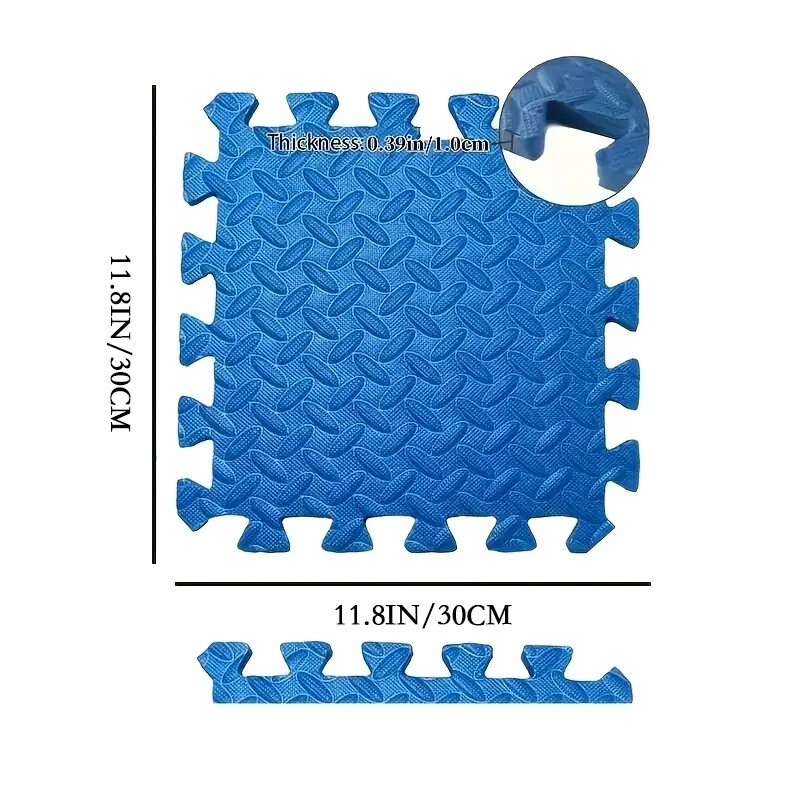 Напольные плитки EVA синий 30x30 см, 9 шт
