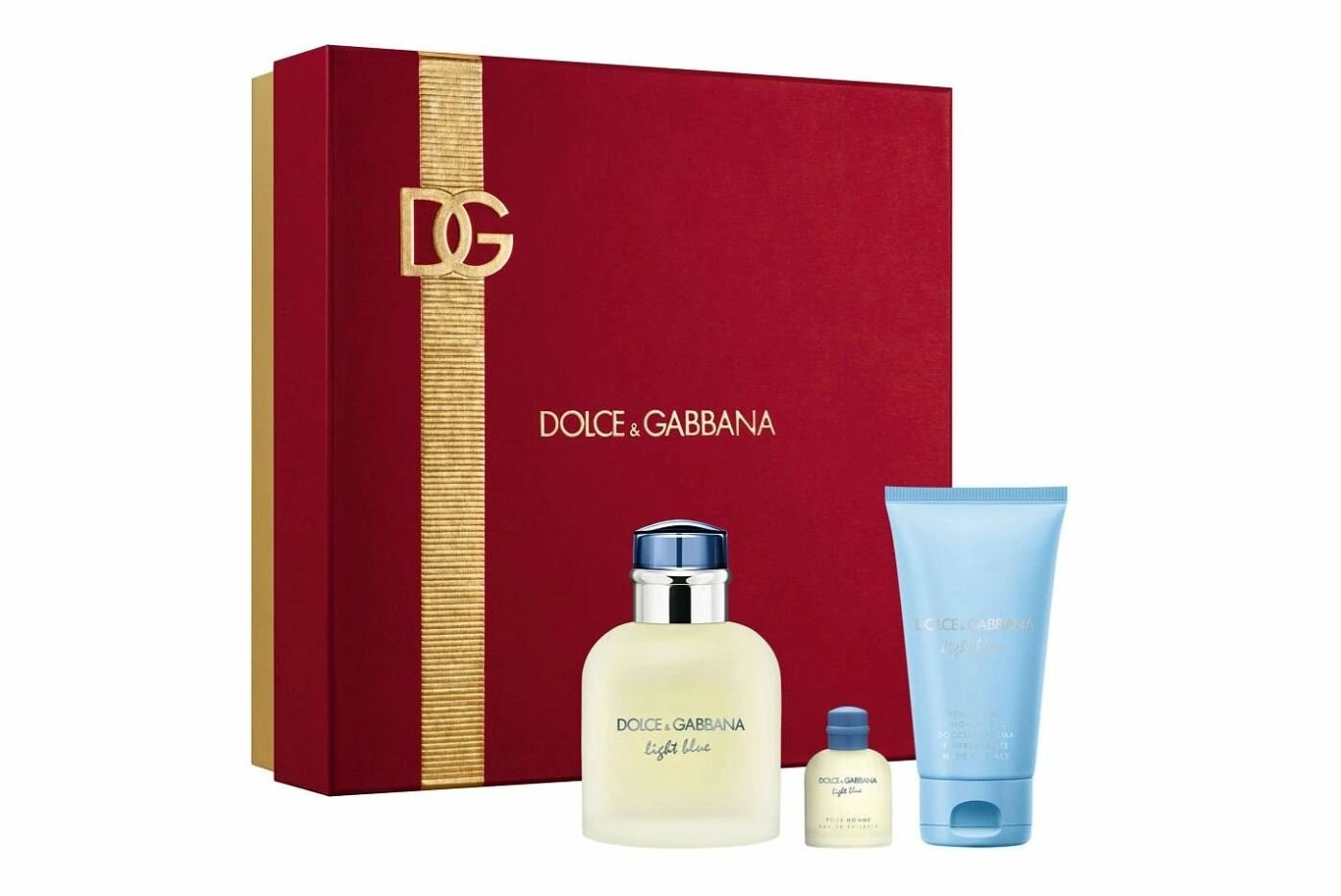 Подарочный набор Dolce & Gabbana Light Blue men туалтная вода 75 мл + туалетная вода 4.5 мл + гель для душа 50 мл