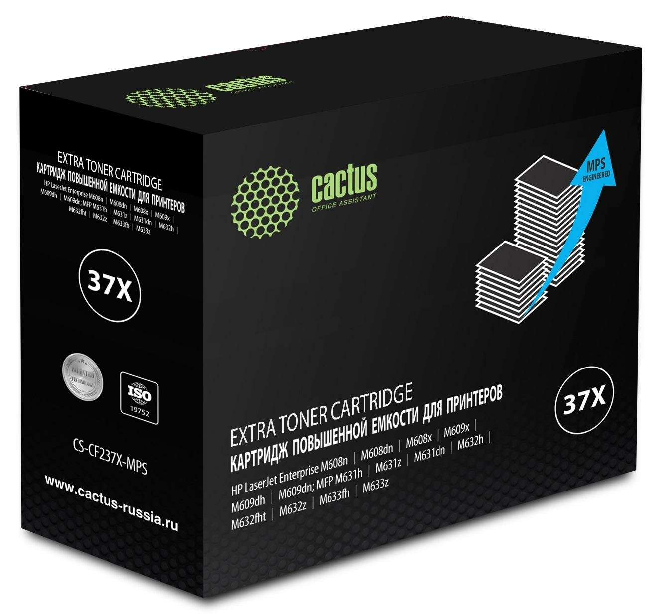 Картридж лазерный CACTUS черный, 50000 страниц, для HP LJ M608n M608dn M609x M631h M631z M632h (CS-CF237X-MPS)