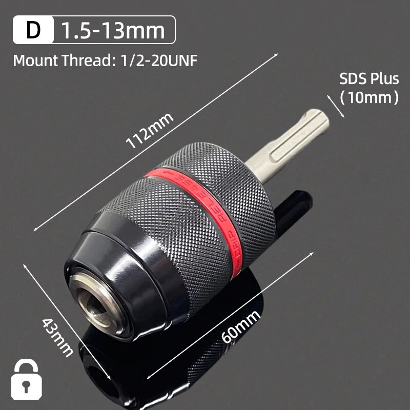 Переходник SDS Plus 1/2"-20UNF 1.5-13 мм