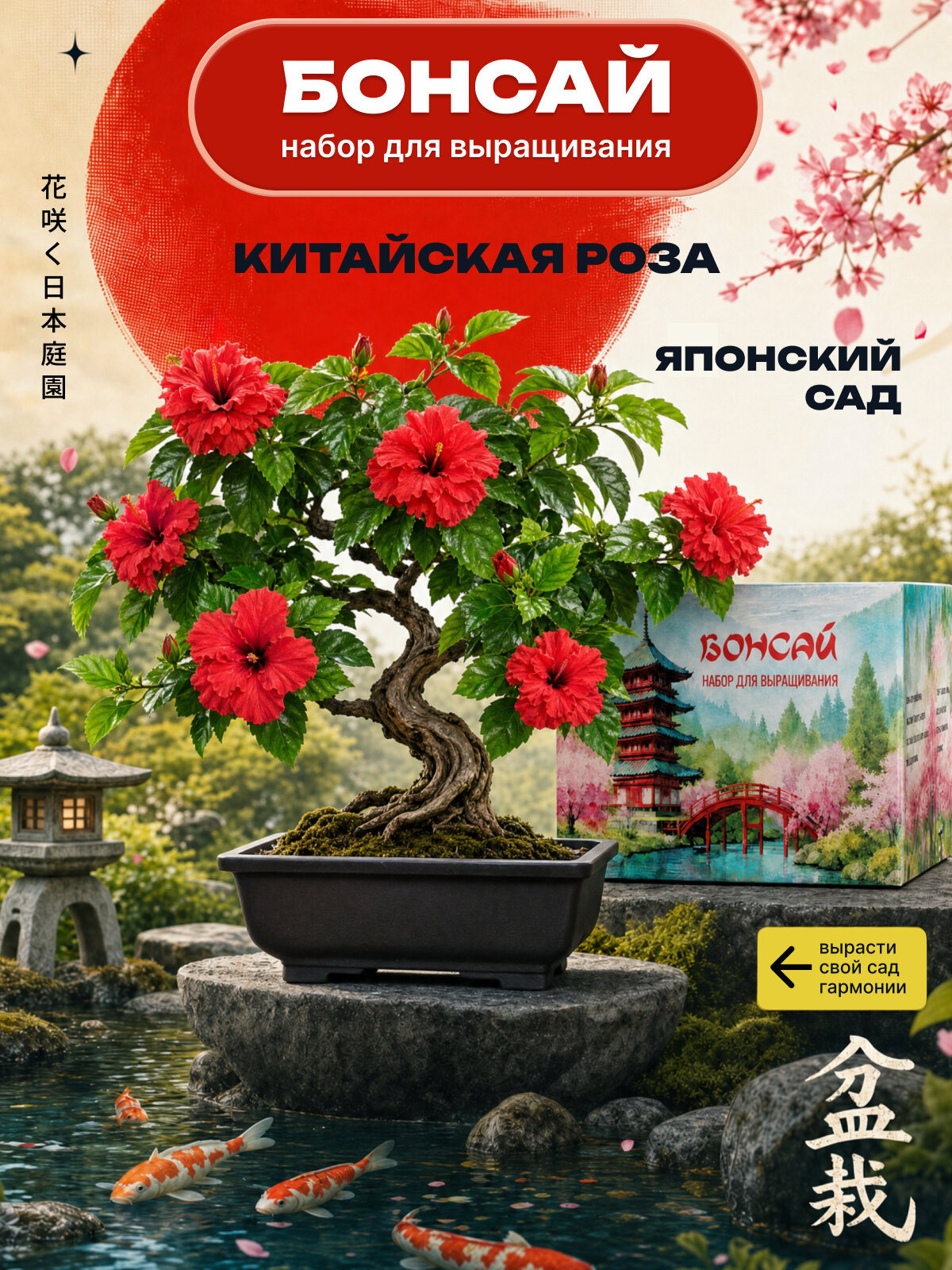 Китайская роза "Японский сад", Набор для выращивания растений для детей и взрослых