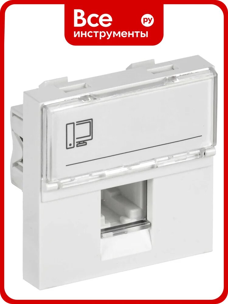 Информационная, IEK, розетка IEK РКИ-20-00-П RJ-45, UTP, категория 5e, 2 модуля