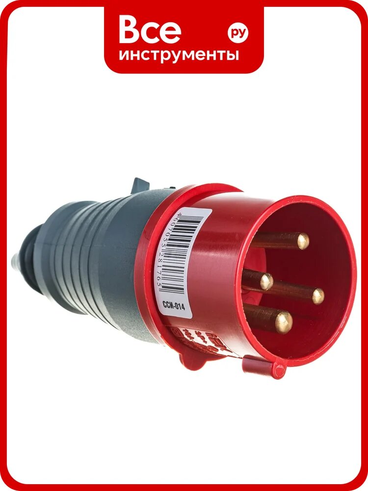 Электрическая кабельная вилка IEK 16А 3P+E 380В IP44 014 ИЭК PSR02-016-4