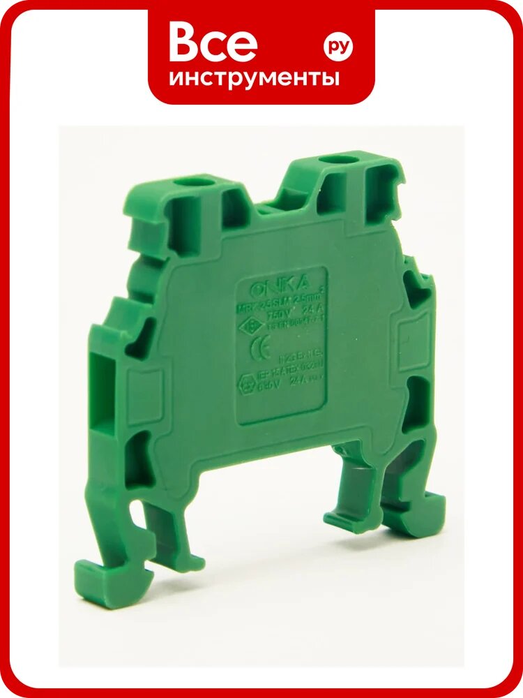 Клемма винтовая ONKA MRK 2,5S, 2,5 кв мм, зеленый 1010139