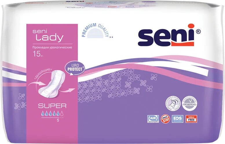 Прокладки урологические женские SENI LADY super 15 шт.