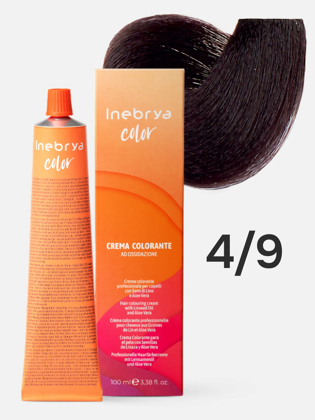 Крем - краска для волос профессиональная Inebrya Color Professional 4/9 Каштановый Шоколадный, 100 мл