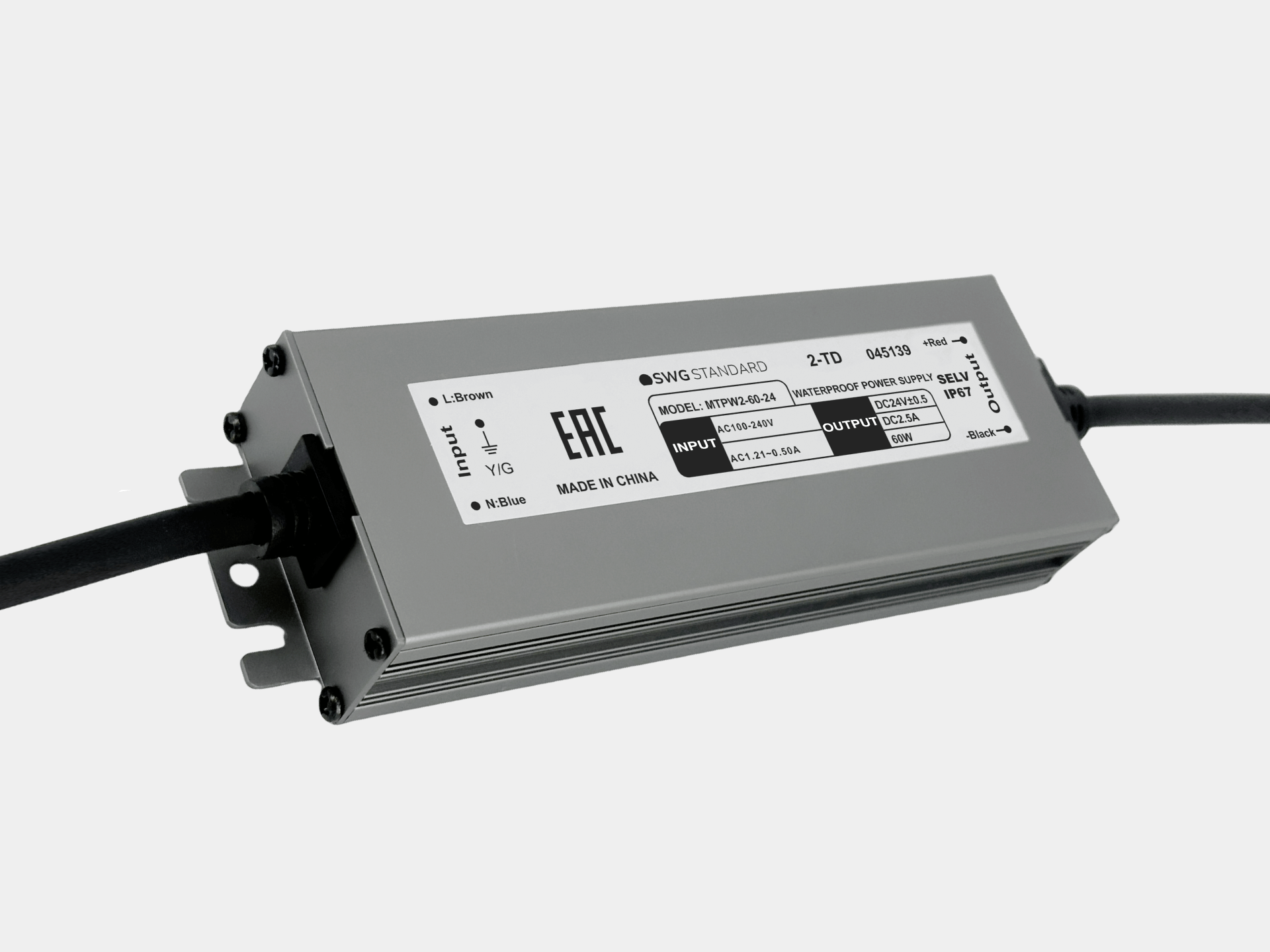 Блок питания MTPW2, 60W влагозащитный IP67, 24V, MTPW2-60-24