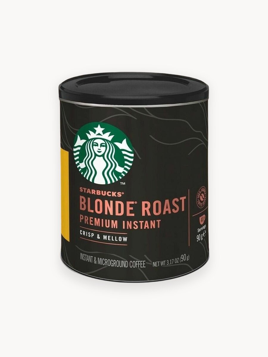 Кофе растворимый Starbucks "Blonde Roast", арабика, без глютена и загустителей