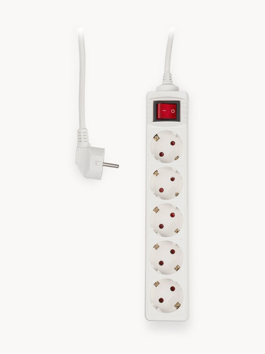 Удлинитель ФАZА FES-05-500, с заземлением, 5 розеток, 5 м, IP20