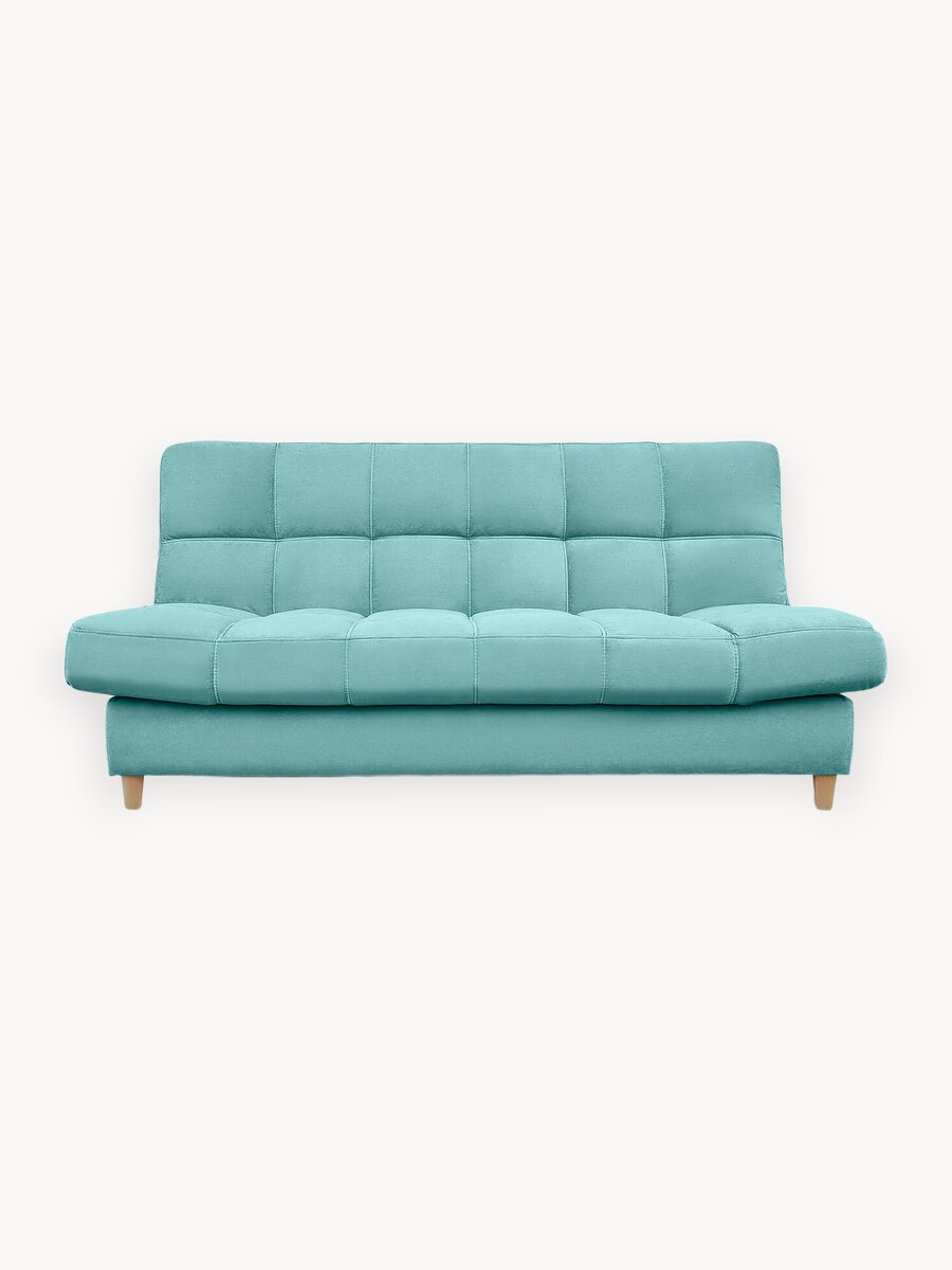 Диван кровать Саймон (бирюзовый), ортопедический, прямой, с ящиком для белья, механизм клик-кляк, 204х95х102 см