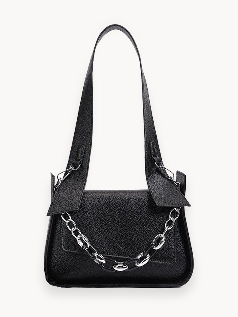 Сумка кросс-боди  женская из премиальной экокожи черного цвета, стильная и функциональная