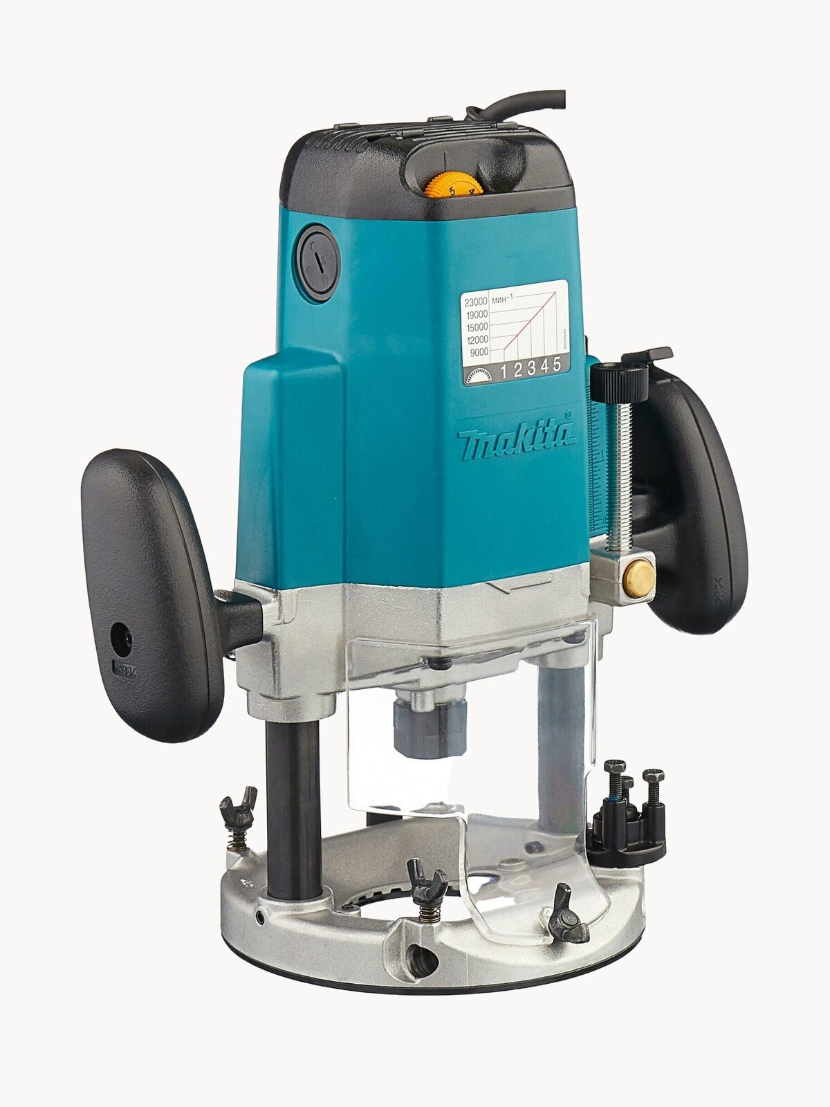 Фрезер Makita 3612С, вертикальный, с цангами 12мм, параллельным упором, 2 фрезы в комплекте