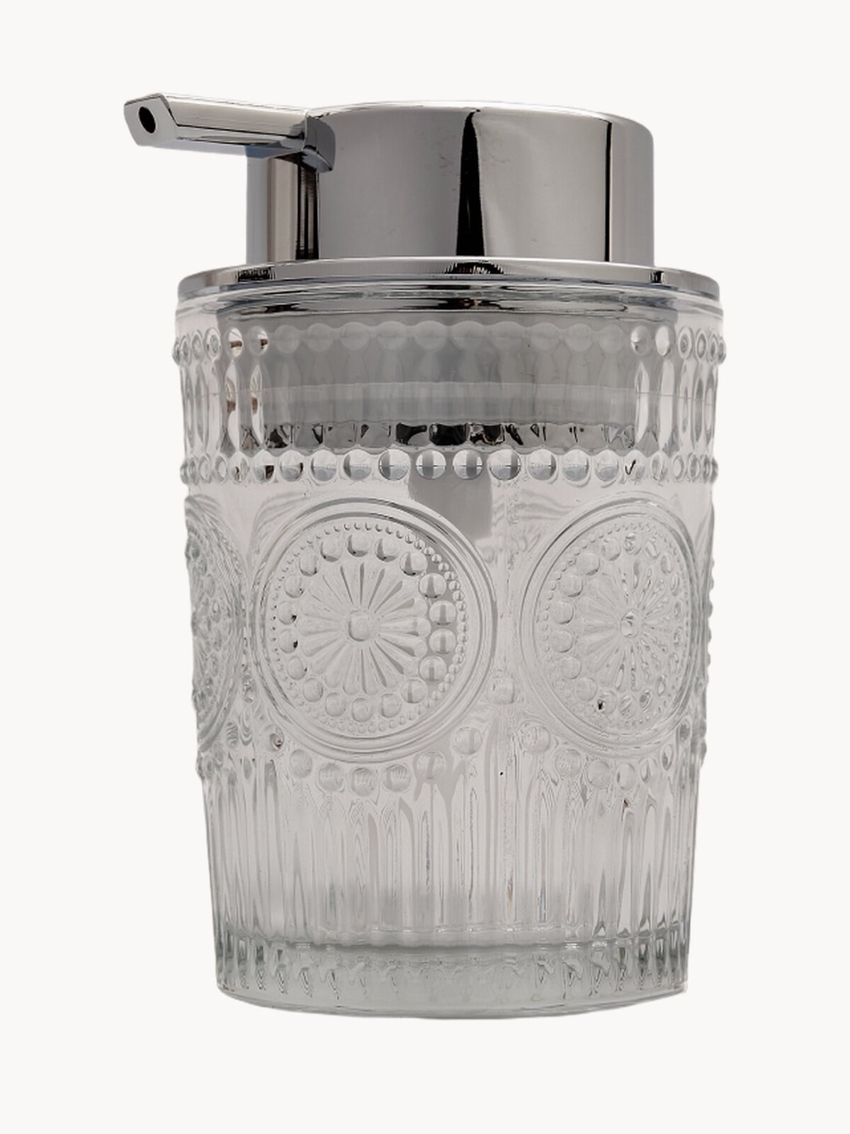 Дозатор для жидкого мыла в ванную комнату. Серебрянный диспенсер на кухню