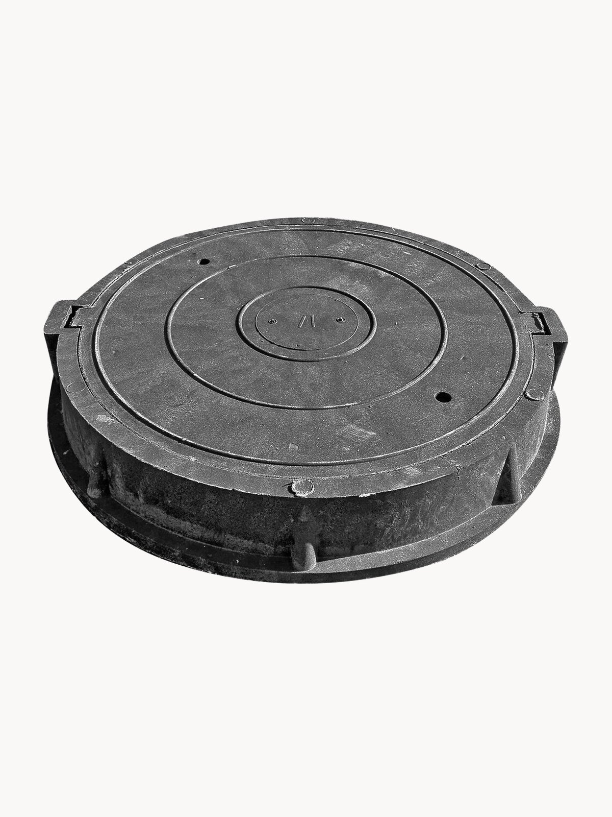 Люк Вит "Л", полимер-песчаный, черный, до 3 т, для наружной канализации