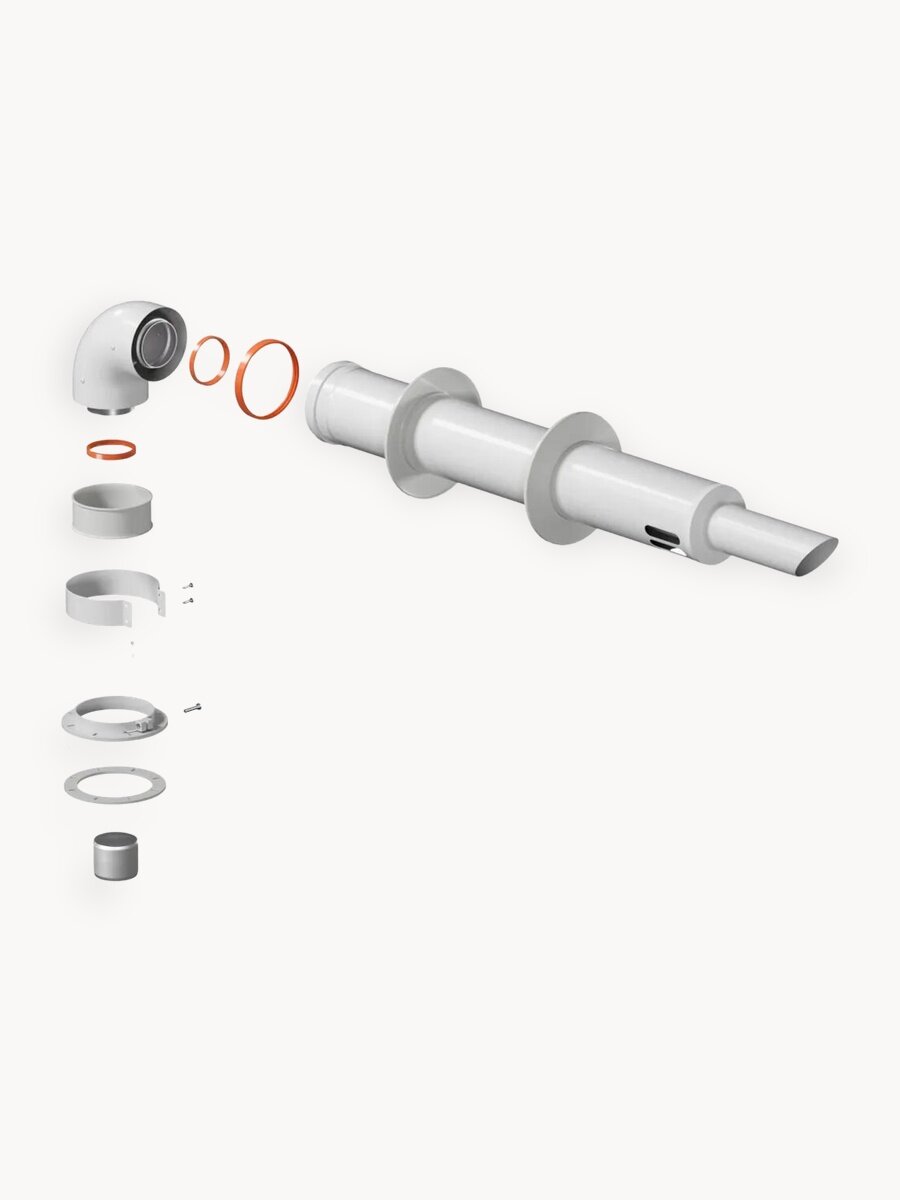 Дымоход коаксиальный KRATS D60/100, L1000 мм. (рабочая длина 750 мм.) (Кратс) KTL-01-075 KS (Подходит для всех настенных котлов, кроме Immergas)