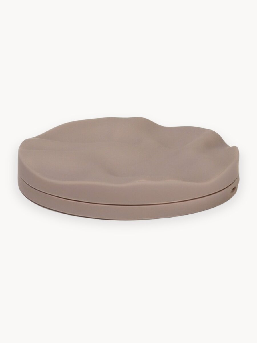 Зеркало складное QF "Волны" диаметр 7.5 см, с увеличением х2, матовое, цвет бежевый