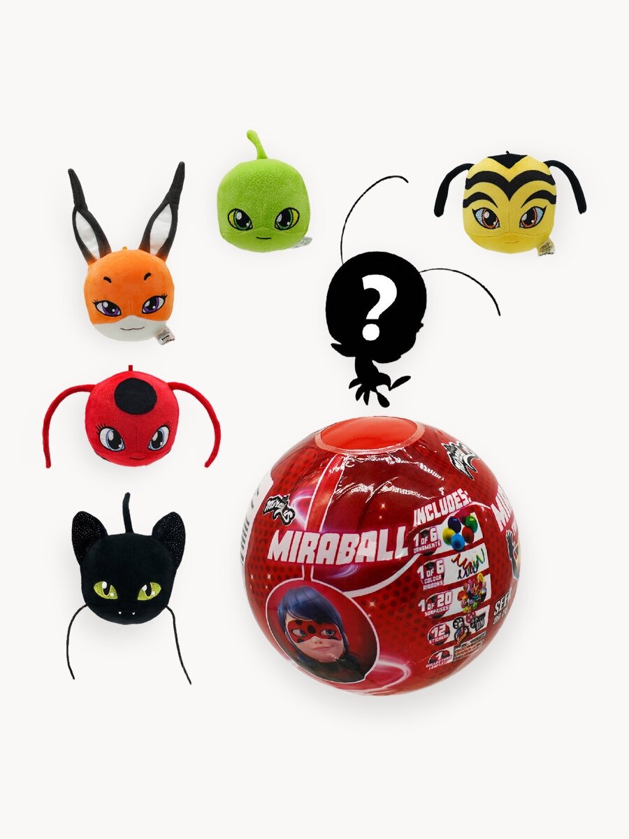 Шар сюрприз с мягкой игрушкой квами Леди Баг Miraculous, M14007