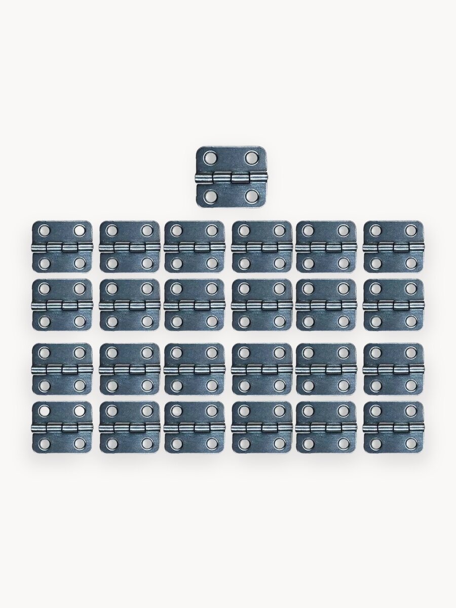 Петли карточные 22х24мм, сталь, без покрытия, универсальные, комплект 25шт