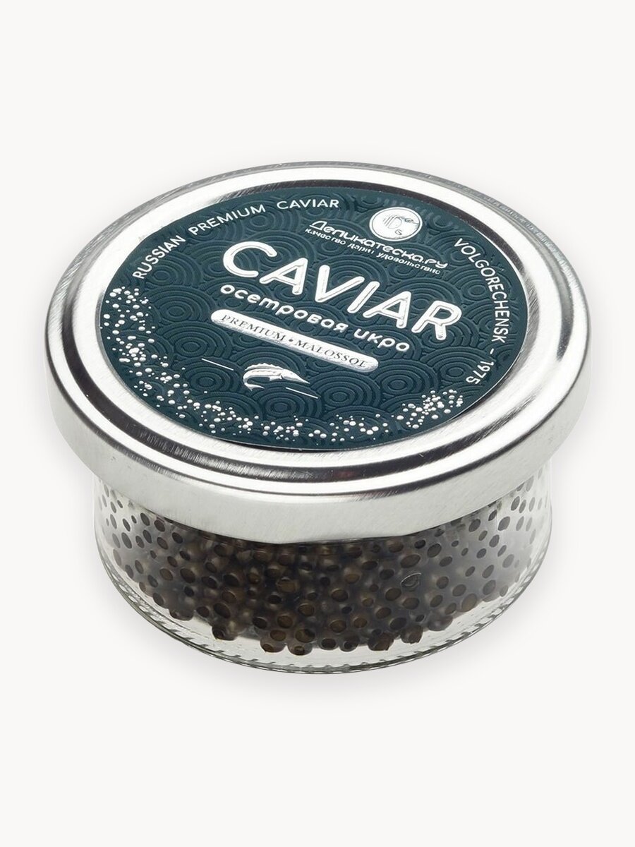 Икра черная осетровая 50г, Деликатеска, зернистая, непастеризованная, дойная